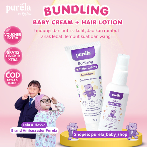 Jual PURELA Soothing Baby Cream & Hair Lotion Lindungi Kulit Anak dari ...