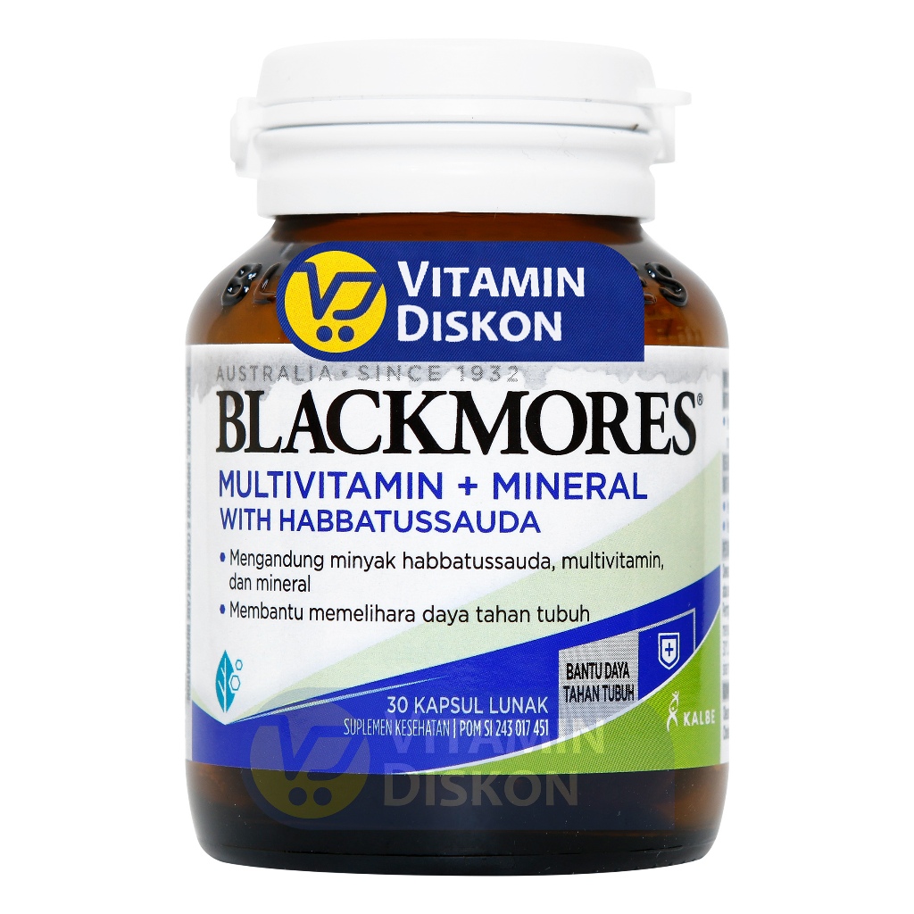 Jual BLACKMORES MULTIVITAMINS PLUS MINERALS WITH HABBATUSSAUDA 30 CAPS | Memelihara Daya Tahan ...