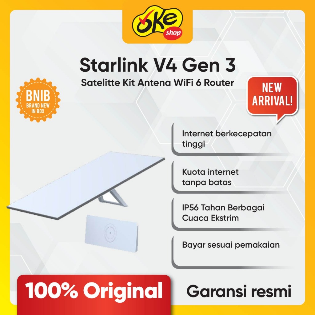 Jual Starlink V4 Gen 3 Satelit Kit Antena Wifi 6 Router - Garansi Resmi ...