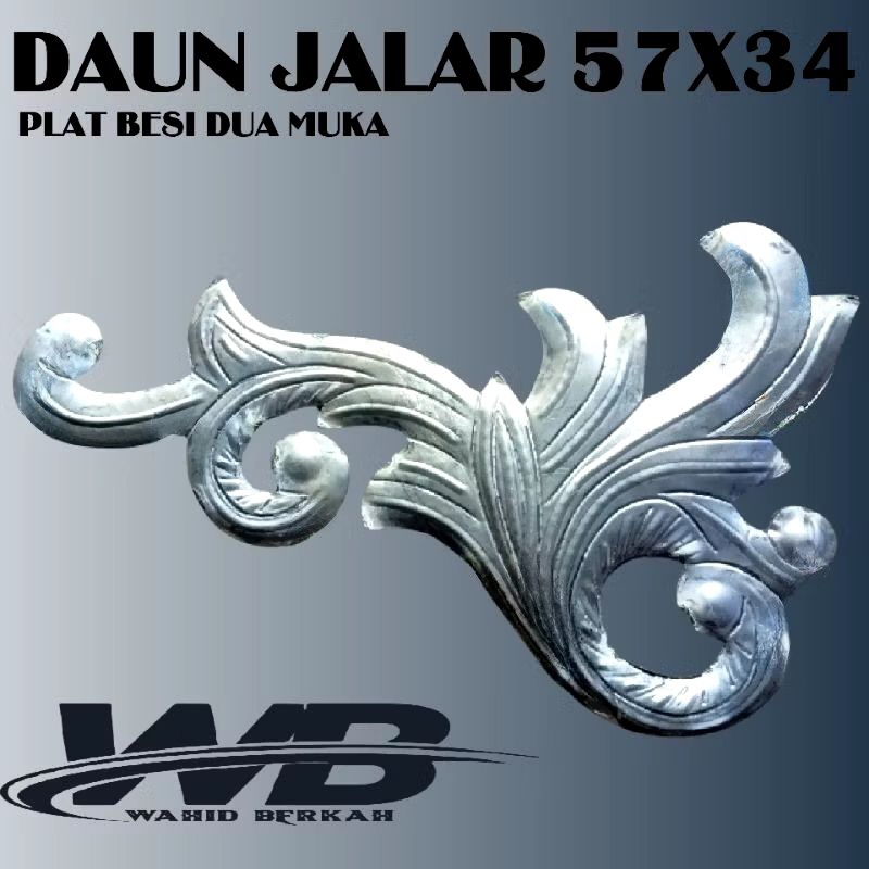Jual ORNAMEN DAUN KLASIK SAMPING PLAT BESI 57X34 , HIASAN PAGAR BESI ...