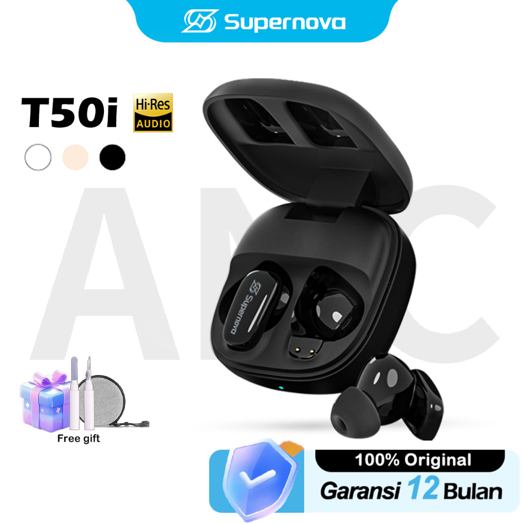 Jual Supernova True Wireless ANC TWS T50i Bluetooth Earphone Mini Earbuds HIFI Audio Ultra short ...