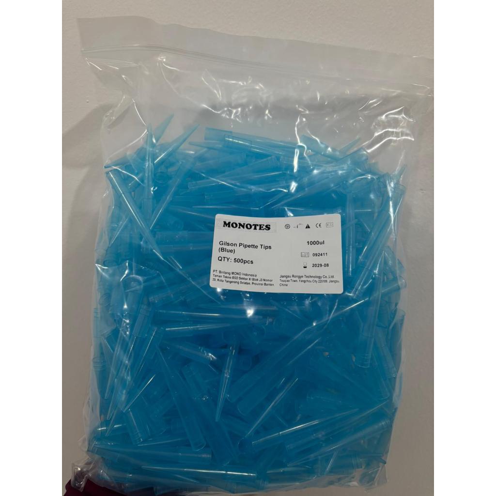 Jual Blue Tips 1000ul, Yellow Tip 200ul MONOTES Tip Mikropipet per Pack ...
