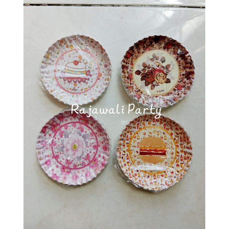 Jual Piring Kue Motif isi 10pcs/Piring Kertas/Piring Kecil/Piring Motif ...