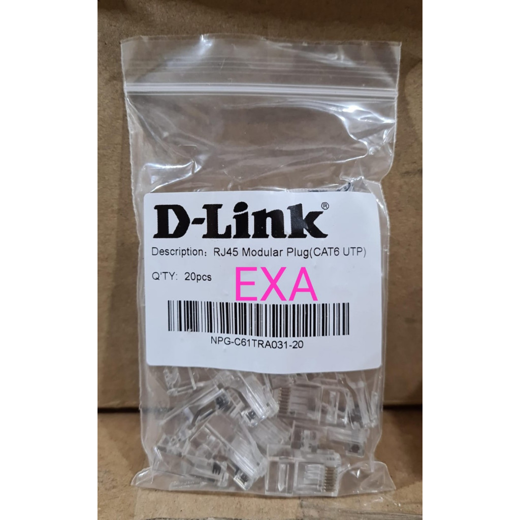 Jual D-Link Connector Cat.6 Rj45 Cat6 isi 20 Pcs Original | Shopee ...