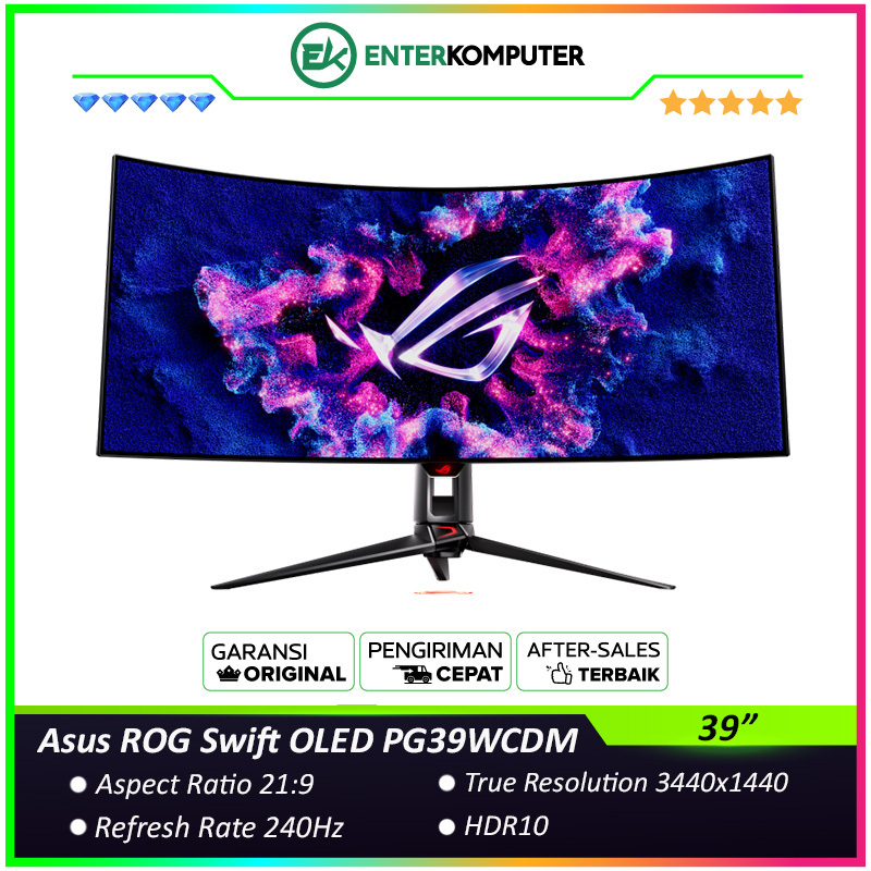 Jual Asus ROG Swift OLED PG39WCDM 39" WQHD WOLED 240Hz HDR10 Curved ...