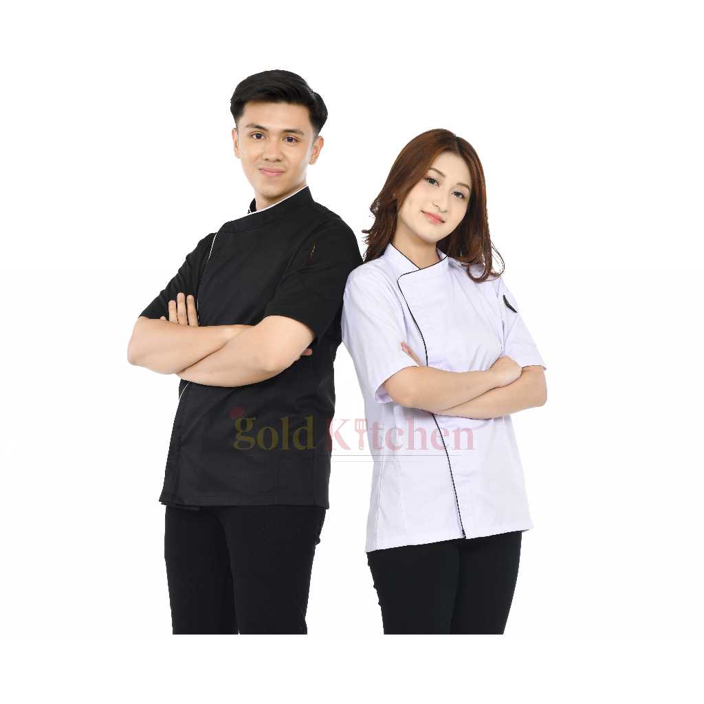 Jual Baju Chef Baju Koki Chef Jacket Seragam Kerja Pria Wanita Lengan ...