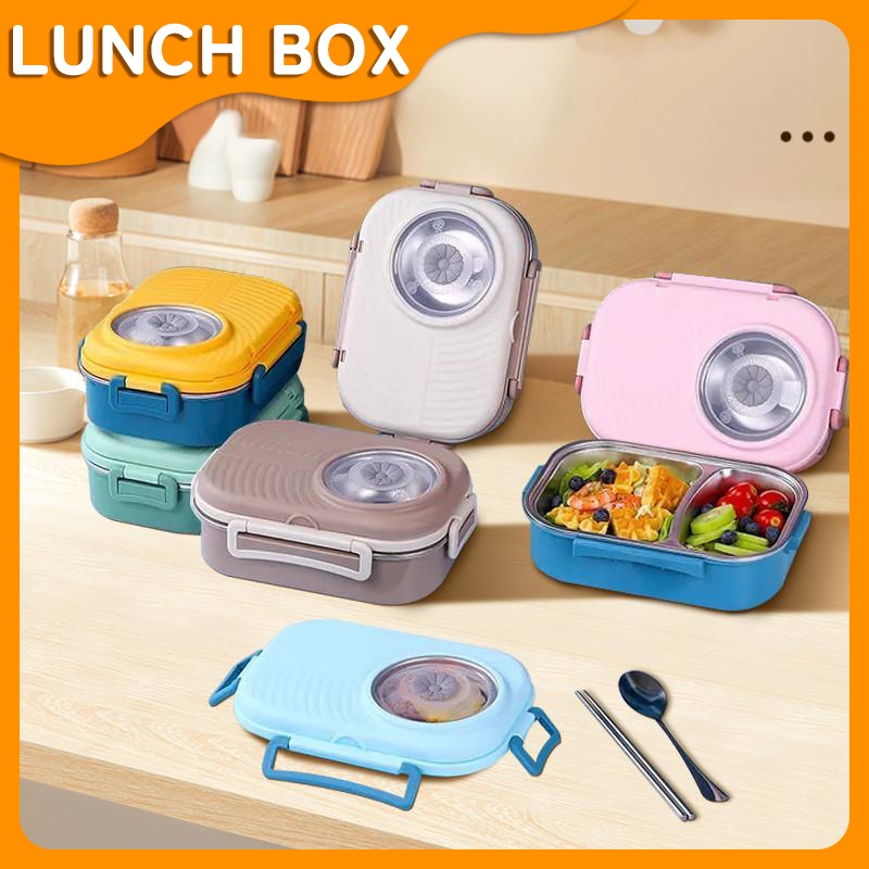Jual Lunch Box Kotak Makan 3 Sekat SUS 304 Stainless Steel Stainless ...