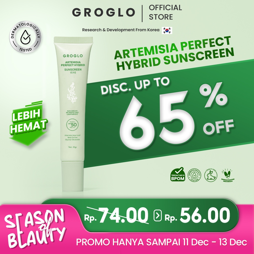 Jual GROGLO-Artemisia Perfect Hybrid Sunscreen SPF 50PA+++ No White ...