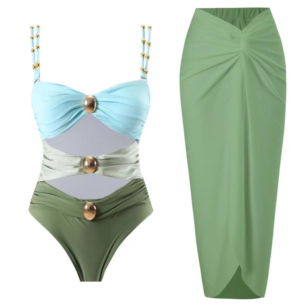 Jual 𝐑𝐄𝐀𝐃𝐘 𝐒𝐓𝐎𝐂𝐊 𝐒𝐀𝐅 - TERA chain swimsuit one piece + skirt outer ...