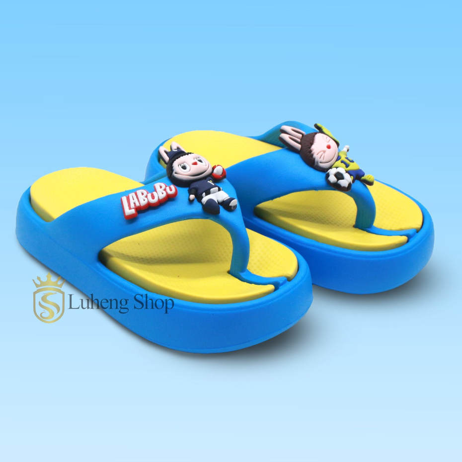 Jual Sandal Anak Laki Laki Jepit Motif Labubu Jibbitz Bahan Karet Lucu ...