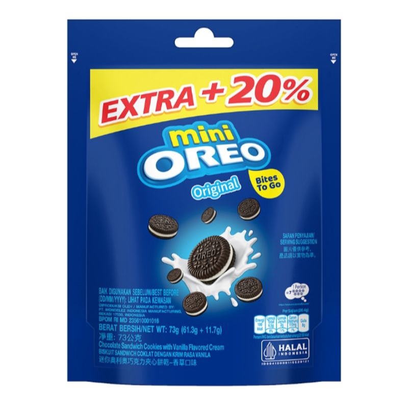 Jual OREO Mini Biskuit 61,3 g Strawbery / original / coklat | Shopee ...