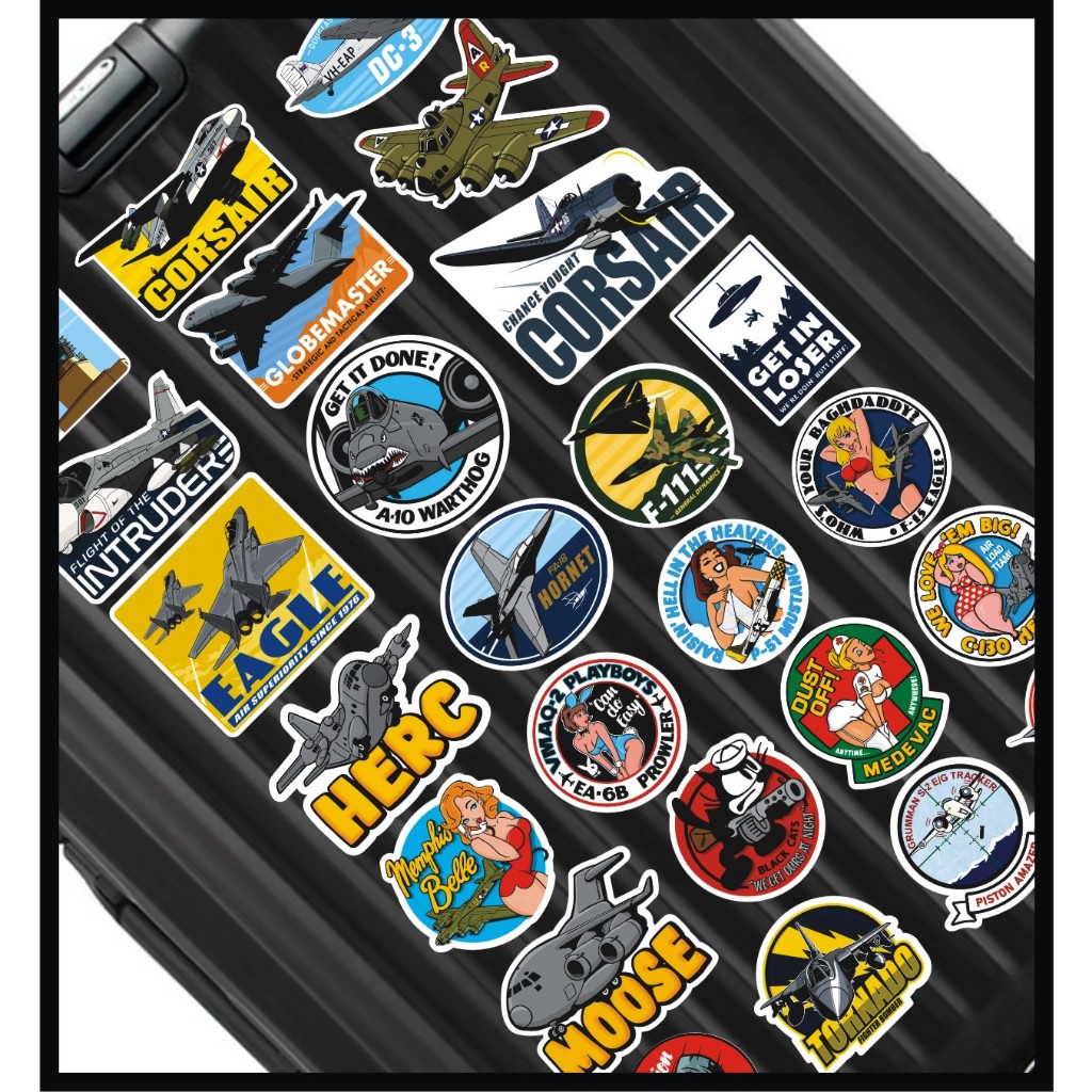 Jual sticker koper airlines retro / sticker koper pesawat tempur ...