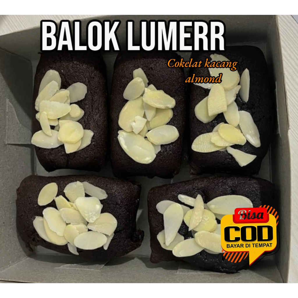 Jual kue balok lumer original SPESIAL kacang almond kue coklat bronis ...