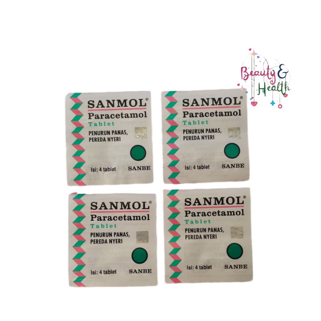 Jual SANMOL TAB 1 STRIP 4 TABLET/OBAT DEMAM/OBAT MENURUNKAN PANAS DAN ...