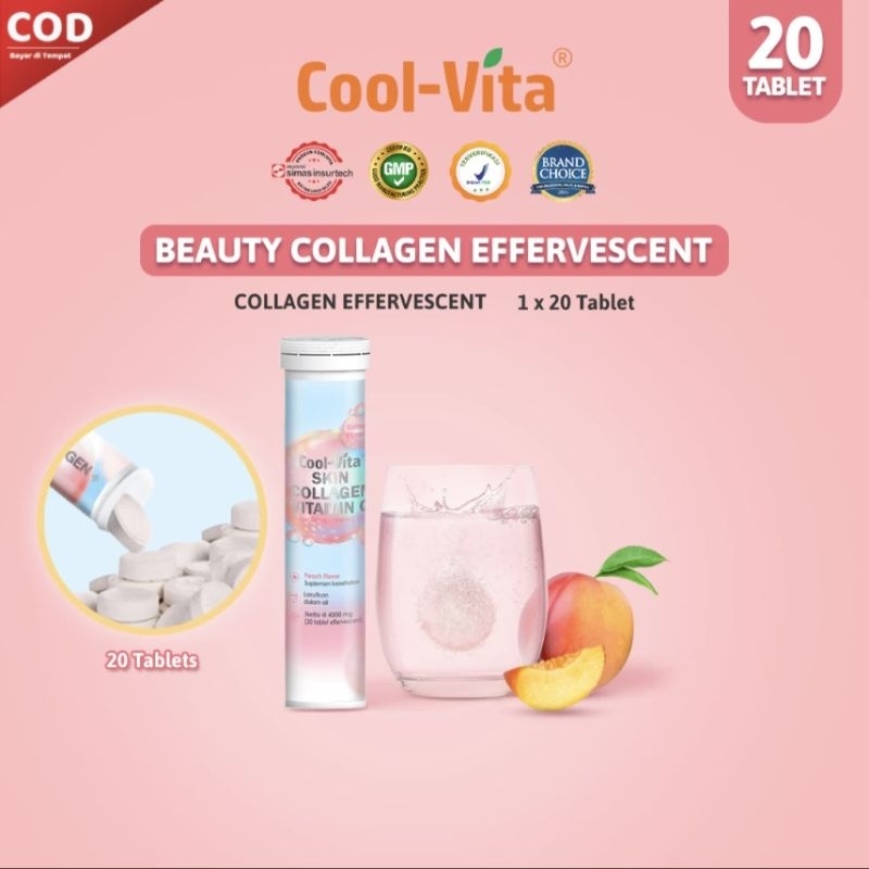 Jual Coolvita Beauty Collagen Healthy Effervescent 1 Tube isi 20 Tablet ...