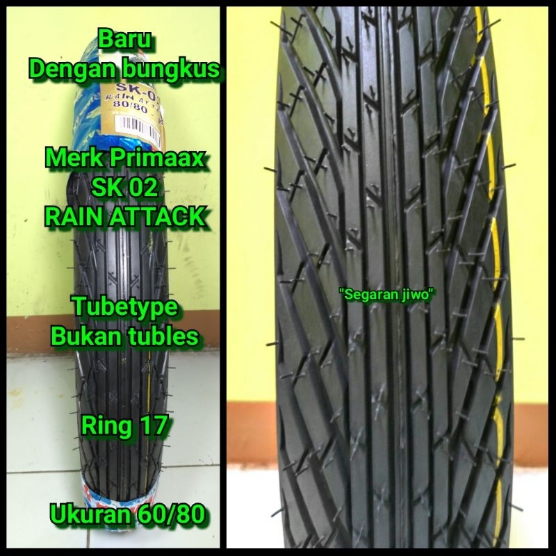 Jual Ban motor ring 17 ukuran 80/80 merk primaax SK 02 bukan tubles ...