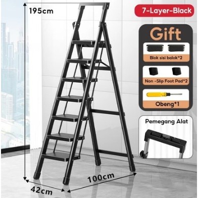 Jual ( GARANSI 12 BULAN ) TANGGA 2/3/4/5/6/7/8 STEP RUMAH LIPAT TANGGA BESI LIPAT HOUSEHOLD ...