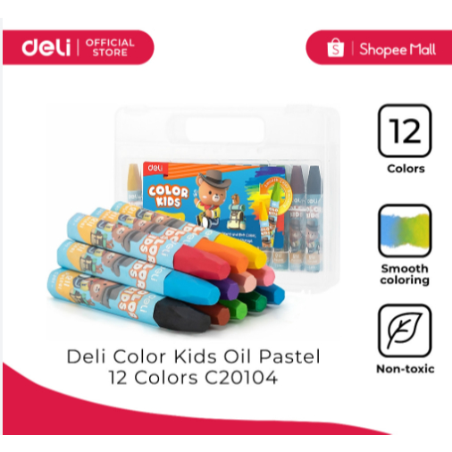 Jual Deli - Crayon 12 Warna / Oil Pastel C20104 | Shopee Indonesia