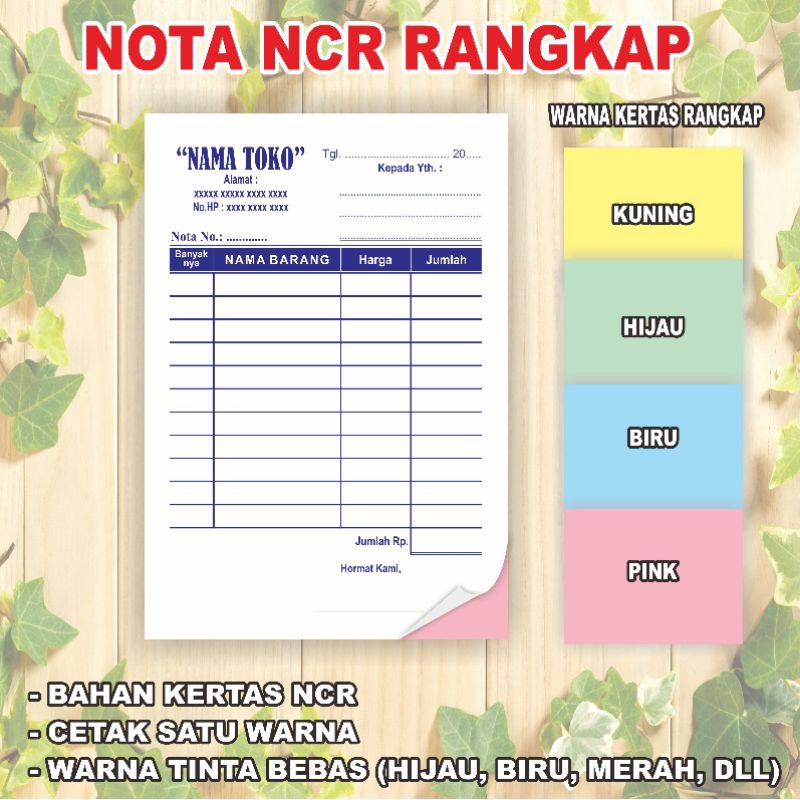 Jual Surat jalan/Nota/Kwitansi Custom Kertas NCR 2 ply - 1 rim | Shopee ...