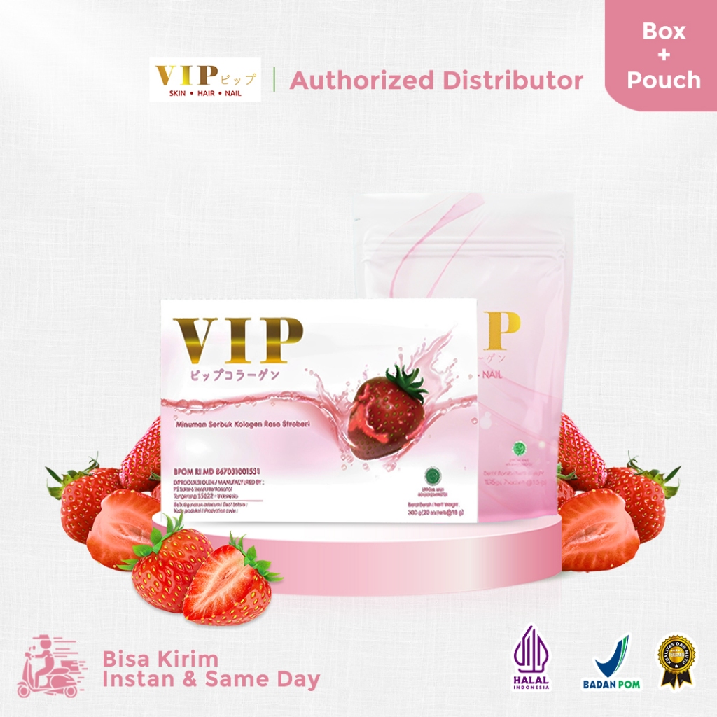 Jual Vip Collagen Premium Collagen Drink 1 BOX & 1 POUCH isi 27 Sachet ...