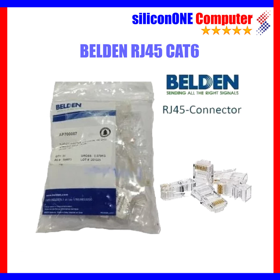 Jual BELDEN RJ45 CAT6 50 PCS CONNECTOR KONEKTOR | Shopee Indonesia