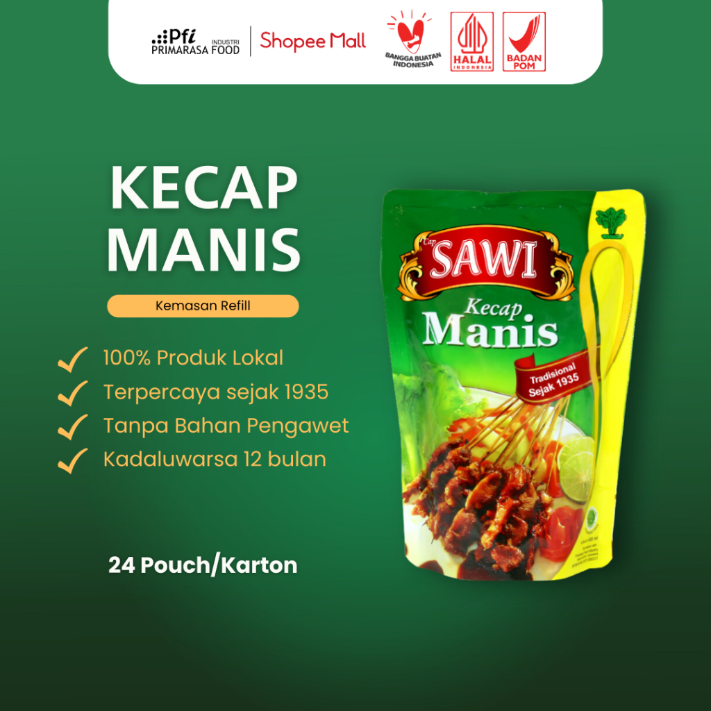 Jual SAWI - Kecap Manis Sawi Refill 450ml | Shopee Indonesia