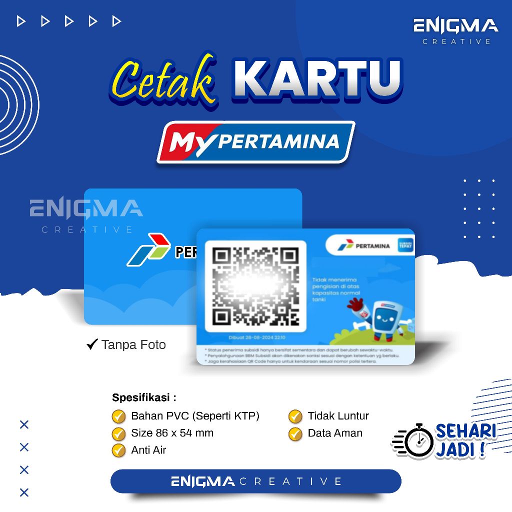 Jual CETAK KARTU MY PERTAMINA BAHAN PVC TEBAL (TERVAFORIT) | Shopee Indonesia
