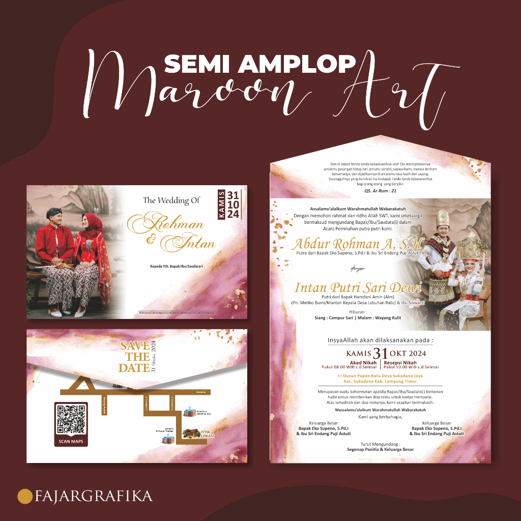 Jual UNDANGAN MAROON LIPAT 3 | Shopee Indonesia