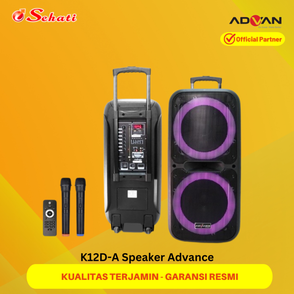 Jual ADVANCE K12D-A Speaker Advance 12 Inch Speaker Aktif Bluetooth Gratis 2 Mic | Shopee Indonesia