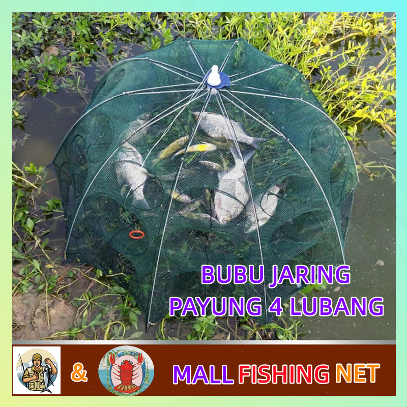 Jual Perangkap Bubu Payung 4 Lubang Alat Jaring Pancing Jala Ikan Udang ...