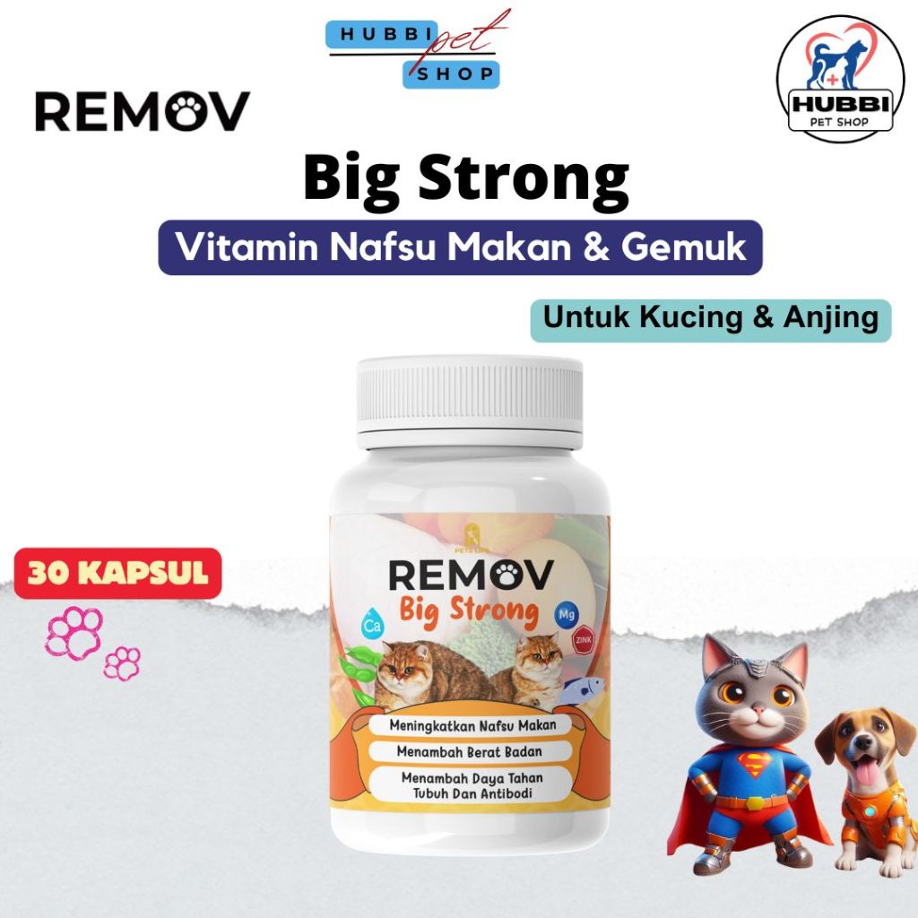Jual Remov Big Strong Vitamin Kucing Menambah Berat Badan dan ...