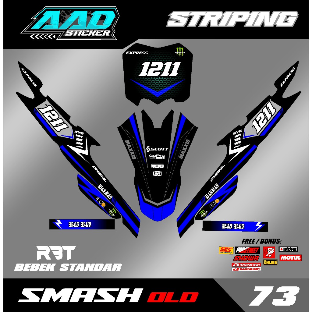 Jual STICKER STRIPING MOTOR RBT SMASH DLD RBT BEBEK MODIF SUPERMOTO RBT ...
