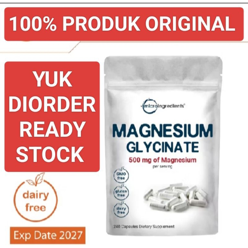 Jual MICROINGREDIENTS MAGNESIUM GLYCINATE 240 CAPSULE ORIGINAL | Shopee ...