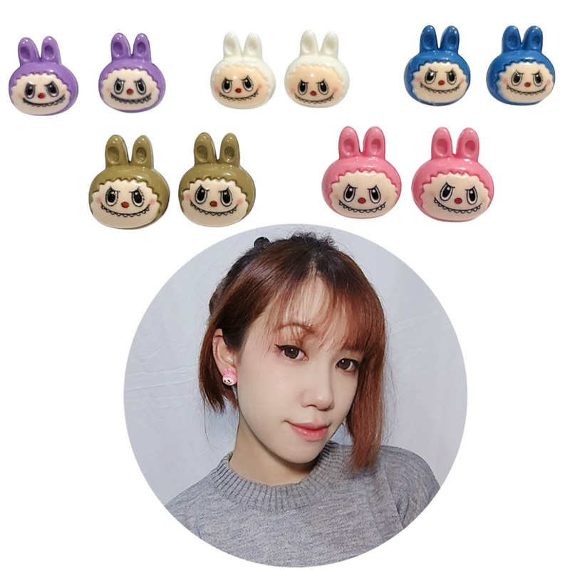 Jual Anting Tusuk Karakter Labubu Clay Resin Stud Earrings Character ...