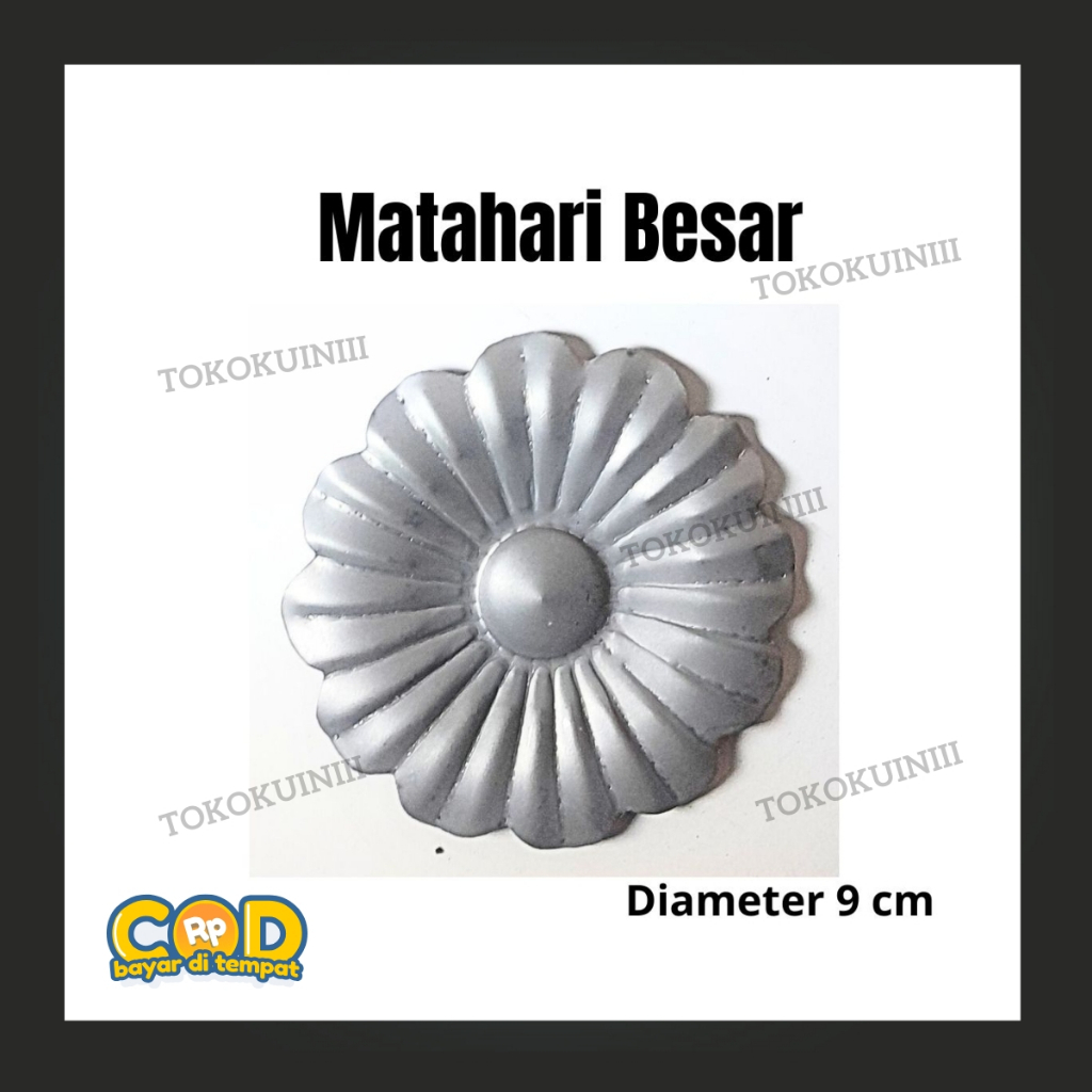 Jual Bunga matahari besar diameter 90mm besi plat hiasan ornamen tralis ...