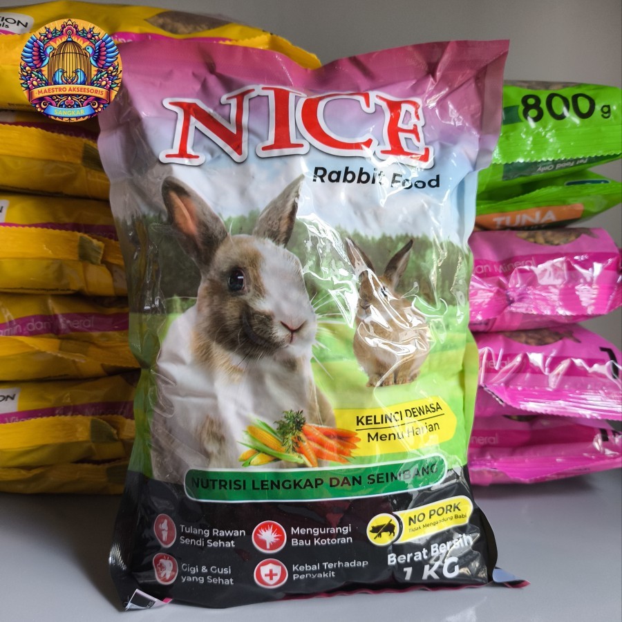 Jual NICE PAKAN KELINCI 1kg (ASLI 1KG) RABBIT FOOD | Shopee Indonesia