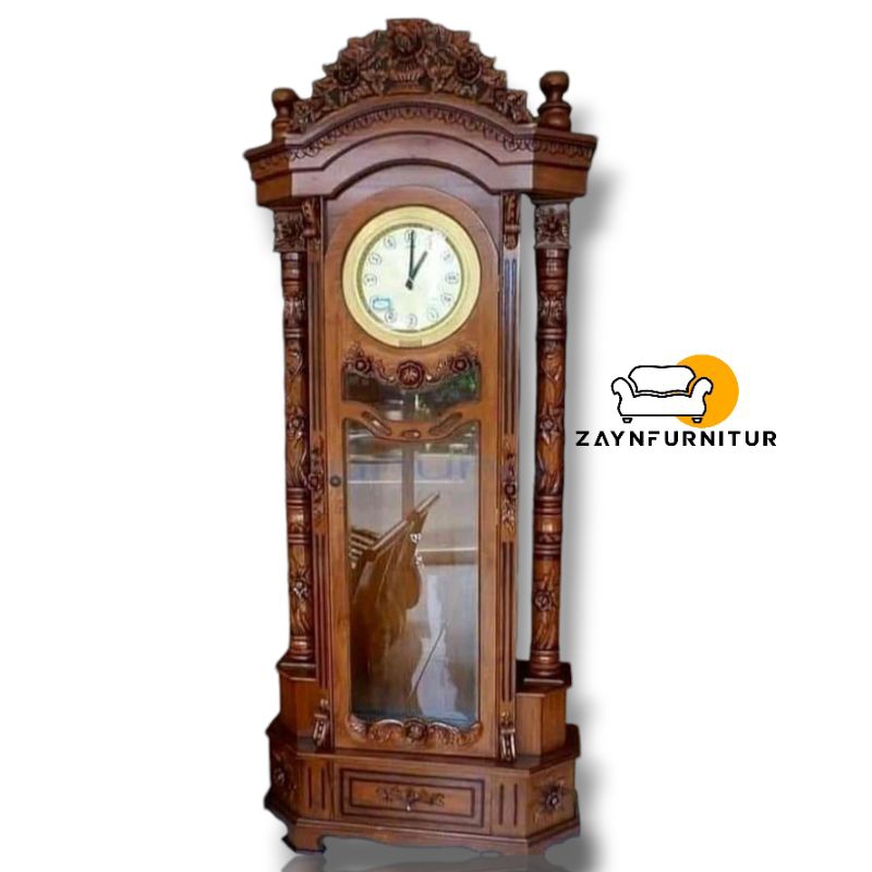 Jual JATI TUA Lemari Jam Mawar Natural Jepara | Shopee Indonesia
