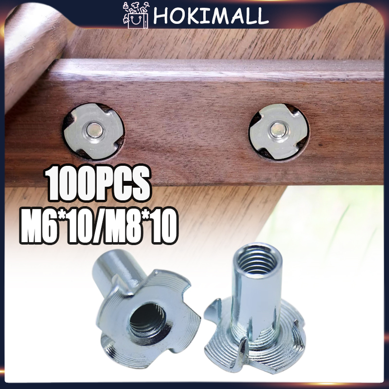 Jual 100pcs Mur Cakar M8/M6 T Nut Tee Nut Speaker Insert Tanam Furniture Knockdown Knoc Down ...
