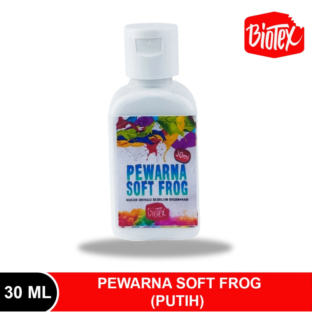 Jual Biotex Pewarna Lateks Soft Frog 30 Ml Putih | Shopee Indonesia