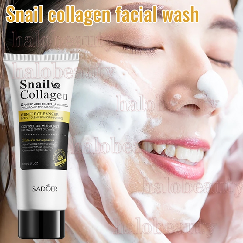 Jual Snail collagen facial wash 100ml Facial Cleanser Nourish and ...