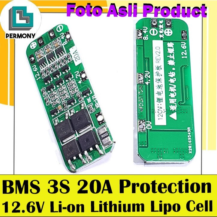 Jual BMS 3S 20A 18650 Protection Board Charger Li-ion Lithium | Shopee ...