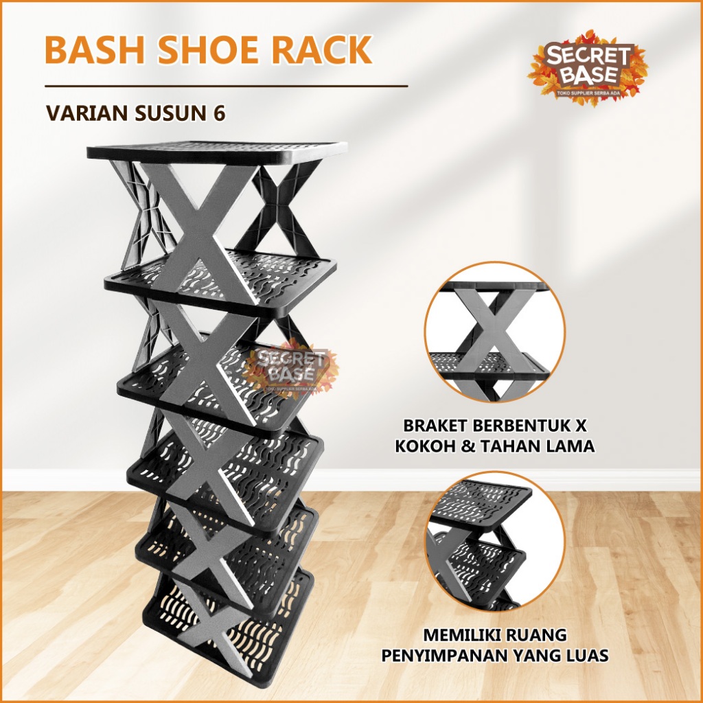 Jual BASH SHOE RACK - Rak Sandal dan Rak Sepatu Aesthetic Plastic Susun ...