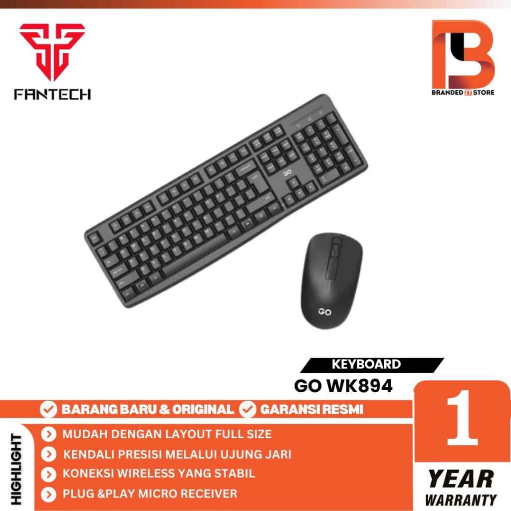 Jual Fantech GO WK894 Combo Keyboard dan Mouse Wireless Office | Shopee ...