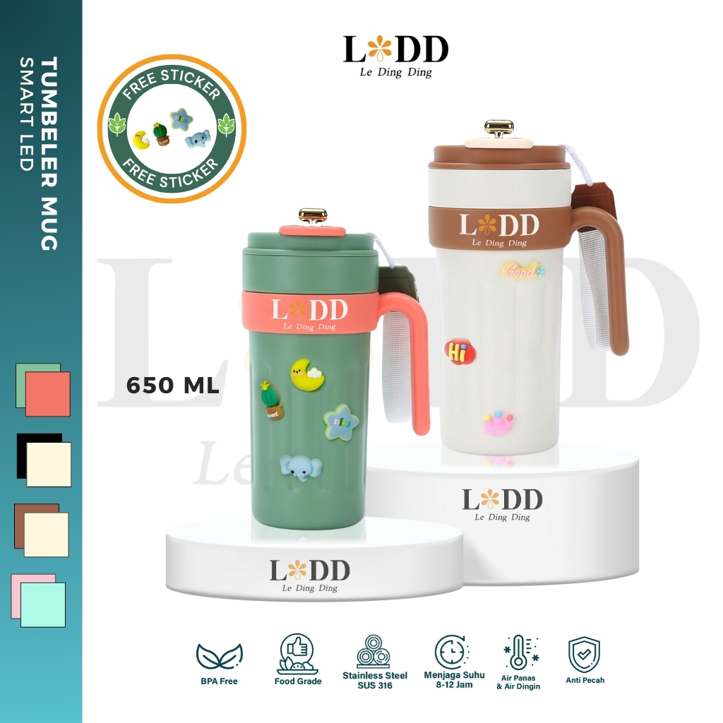 Jual Le Ding Ding-Botol Minum Tumbler Aesthetic Smart LED Stainless ...