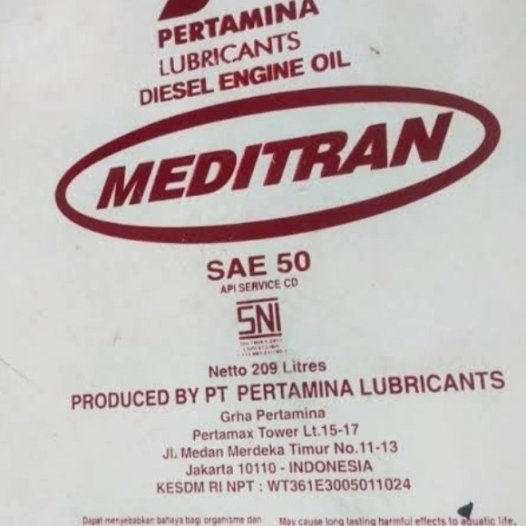 Jual Oli Pertamina Meditran SAE 50 Drum 209 Lt Toko Surabaya | Shopee ...