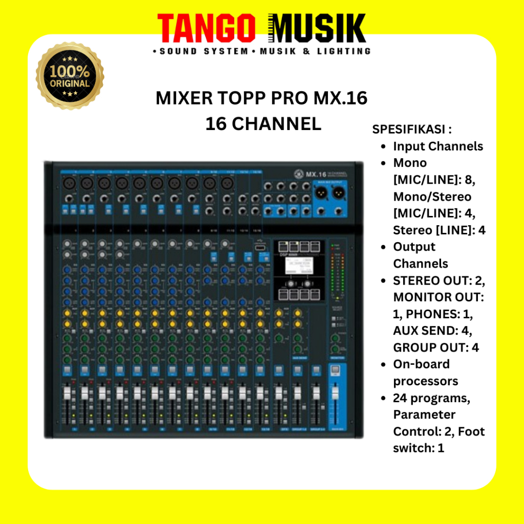 Jual Mixer Topp Pro MX.16 Channel Original / Mixer Analog 16 Channel / Mixer Yamaha MG 16 XU ...