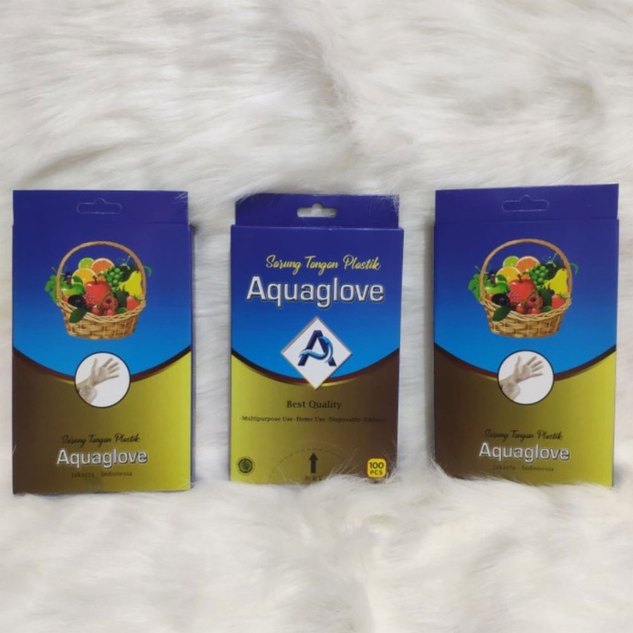 Jual Sarung Tangan Plastik Aquaglove 1 Pack isi 100 Pcs | Shopee Indonesia
