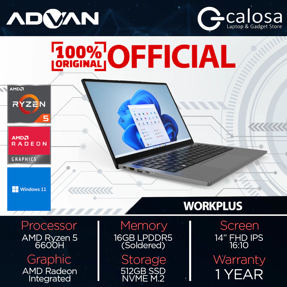 Jual ADVAN Laptop Workplus WORK PLUS AMD RYZEN 5 6600H 14'' FHD IPS RAM ...