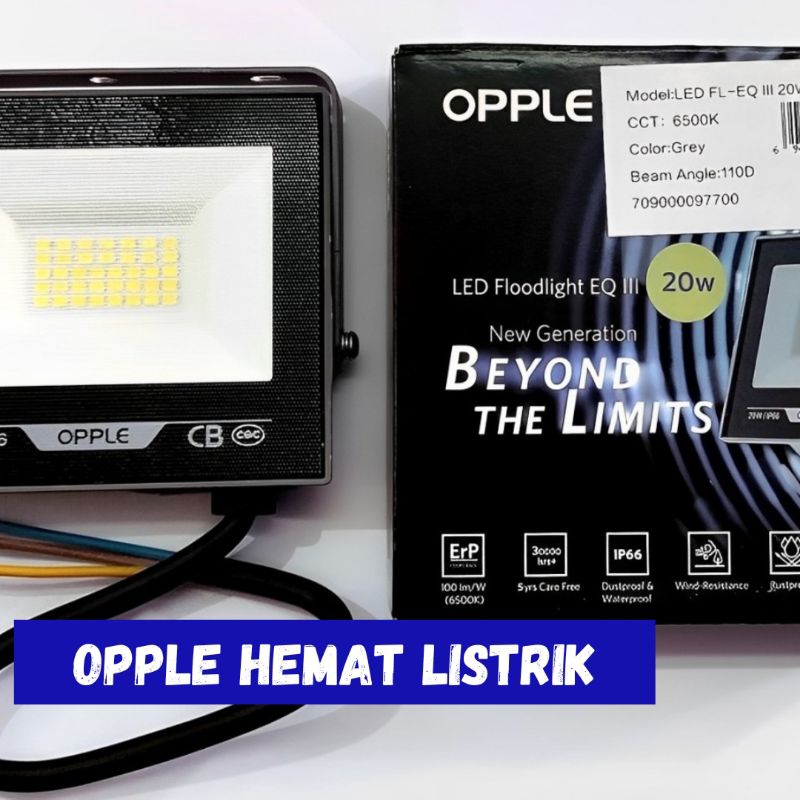 Jual Opple Lampu Sorot Tembak Led Floodlight 20W EQ III Cahaya Putih 6500k | Shopee Indonesia