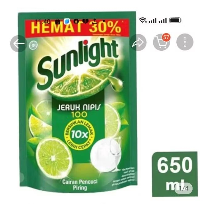 Jual sunlight ukuran 650 ml | Shopee Indonesia